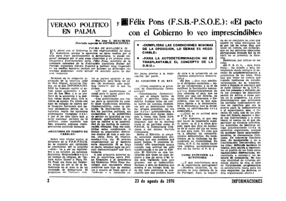 Félix Pons: El pacto con el Gobierno lo veo imprescindible - Archivo ...
