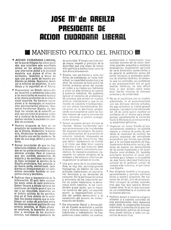 Manifiesto político del partido - Archivo Linz de la Transición ...