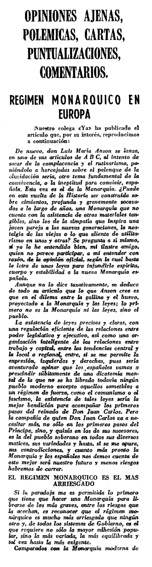 Régimen monarquico en Europa - Archivo Linz de la Transición española ...