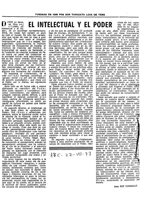 El intelectual y el poder - Archivo Linz de la Transición española ...