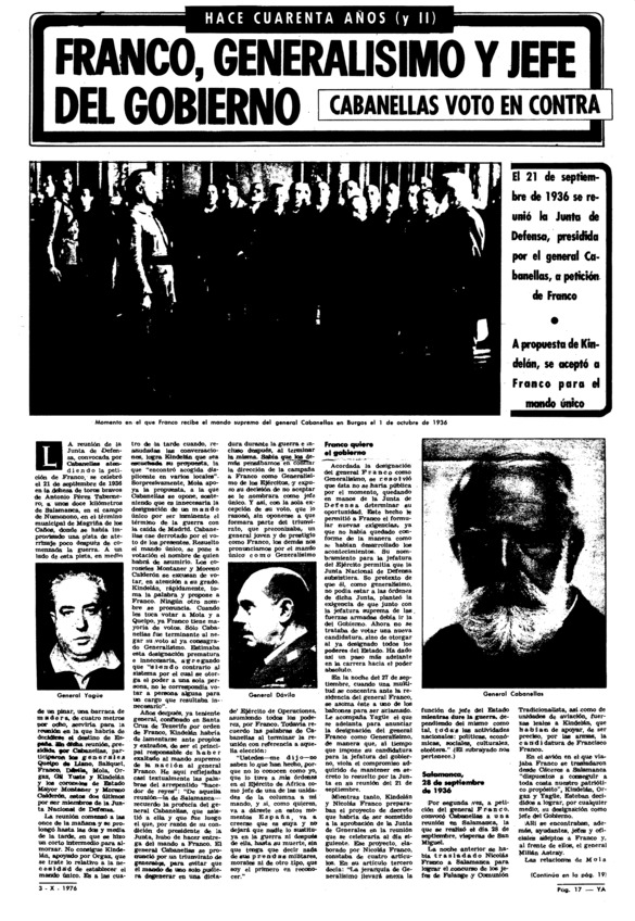 Franco, Generalísimo y Jefe de Gobierno - Archivo Linz de la Transición ...