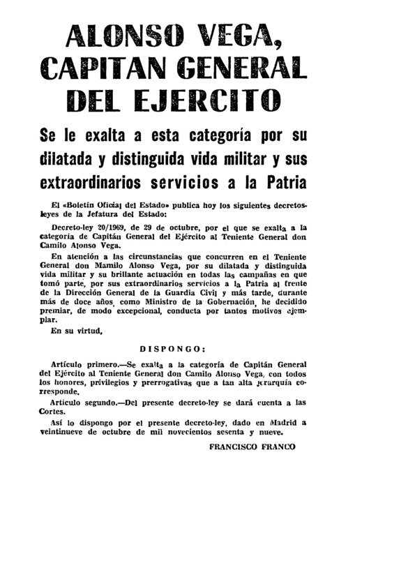 Alonso Vega, Capitán General del Ejército - Archivo Linz de la ...