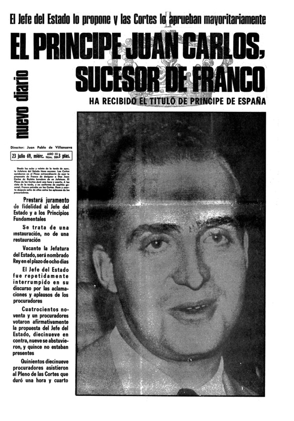 El Príncipe Juan Carlos Sucesor De Franco Archivo Linz De La