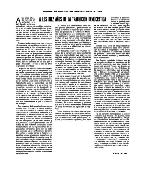 A los diez años de la Transición democrática - Archivo Linz de la Transición española ...