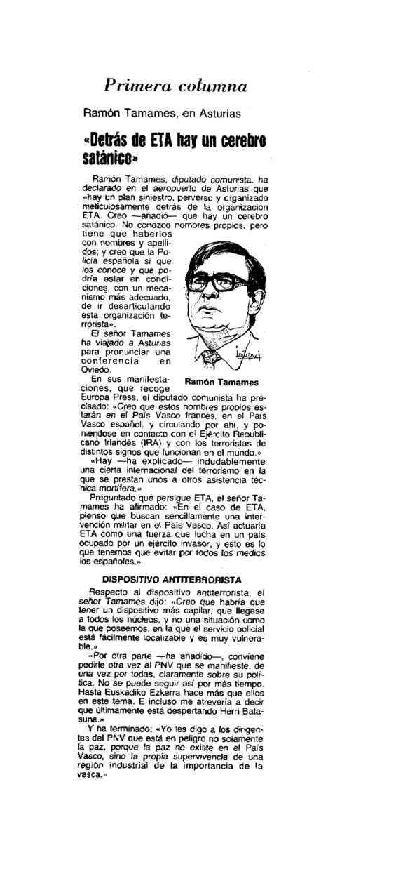 "Detrás de ETA hay un cerebro satánico" - Archivo Linz de la Transición ...